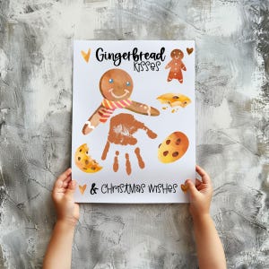 Gingerbread Man Christmas Handprint Craft, Class Activity Handprint Art ...