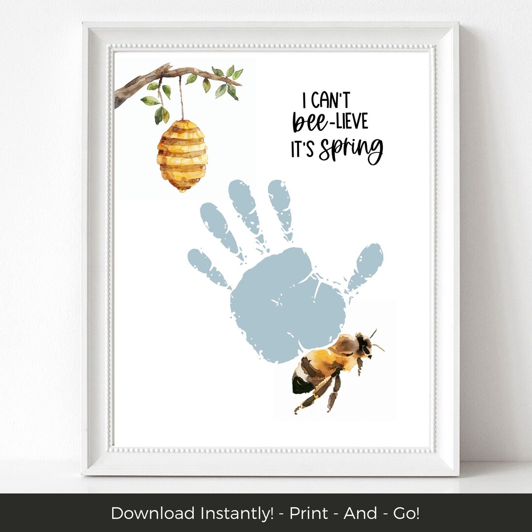 Spring Bee Handprint Activity, Preschool or Toddler Handprint Art ...