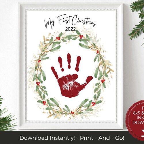 Gnome Handprint Kids Christmas Craft Baby's First - Etsy