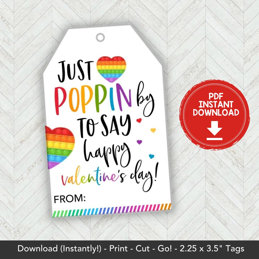 Printable Pop It Valentine Cards, Valentine Pop It Fidget Toy Kids ...
