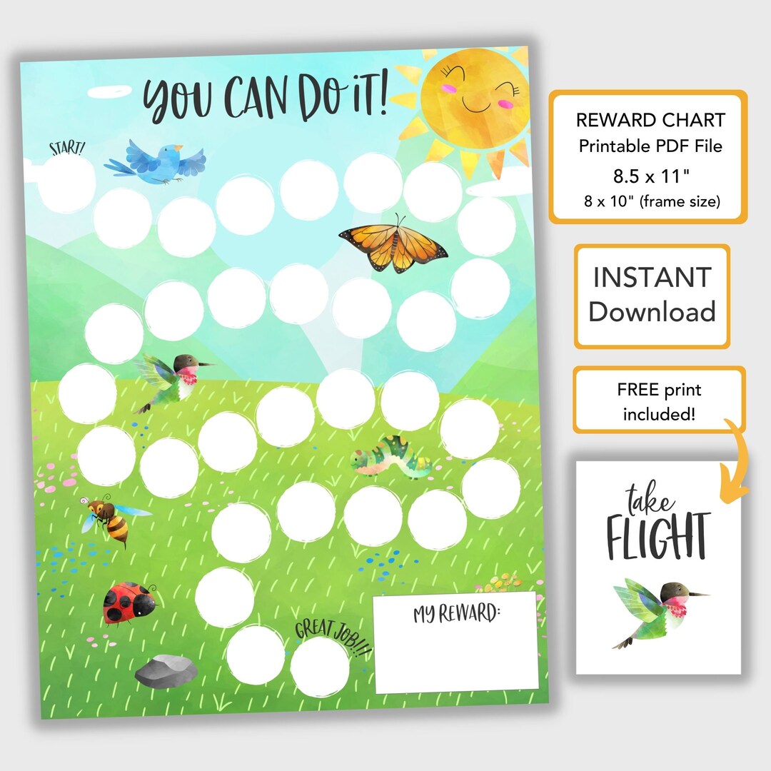 Nature Reward Chart for Kids Behavior Chart Printable, Kids Reward ...