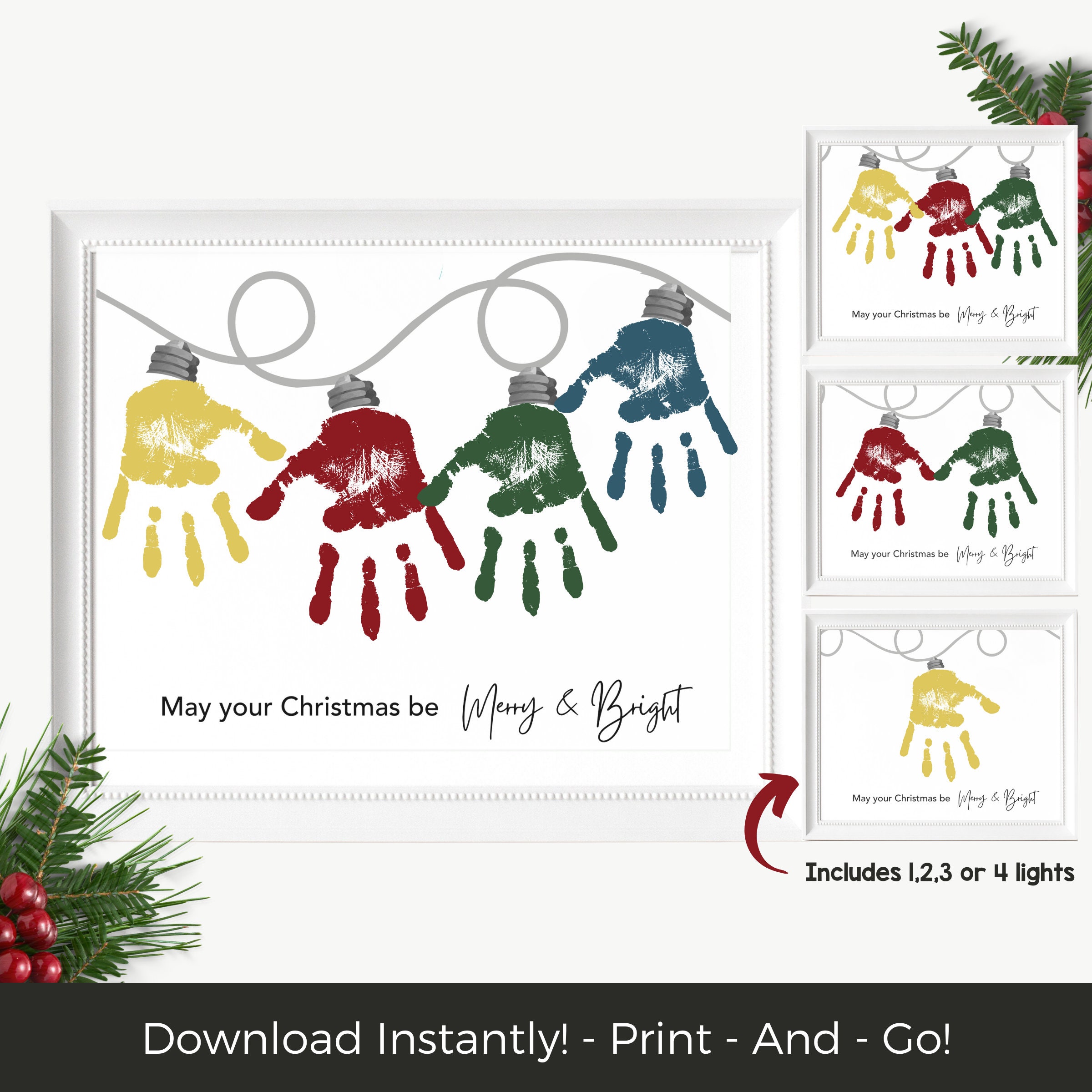 Christmas Handprint Craft Bundle, Handprint Art Christmas Crafts for ...