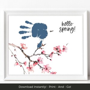 Hello Spring Tree Blossom and Bird Handprint Activity, Preschool or ...