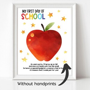 Apple Handprint Craft Back to School Poem, First Day of School Activity ...