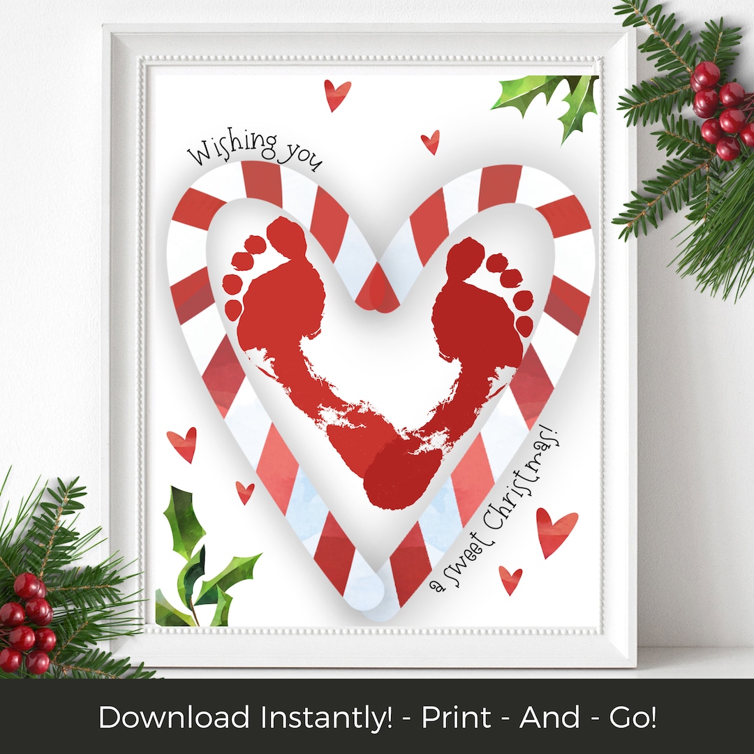 Candy Cane Handprint Kids Christmas Craft, Baby's First Christmas ...