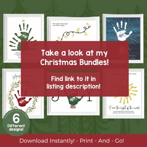 Christmas Handprint Craft Bundle, Handprint Art Christmas Crafts for ...