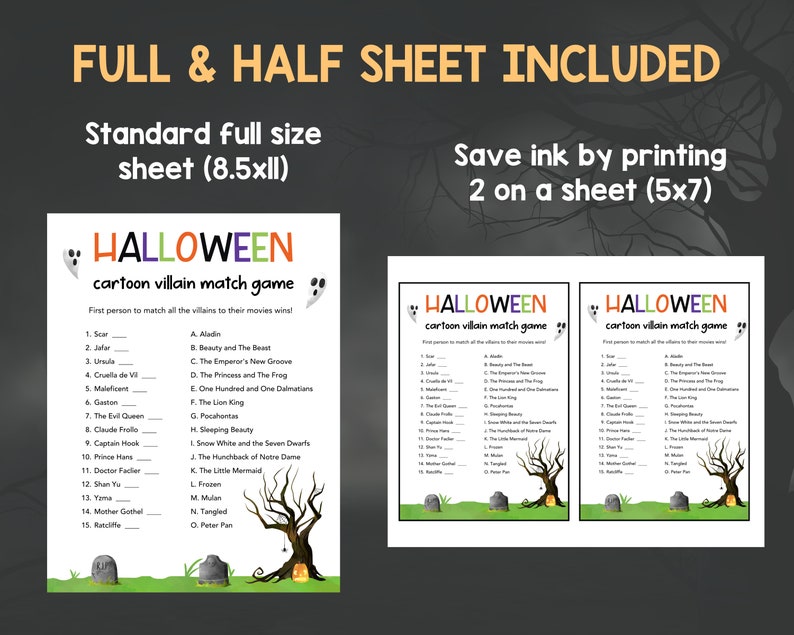 Villain Trivia Game Halloween Printable Halloween Party Games - Etsy