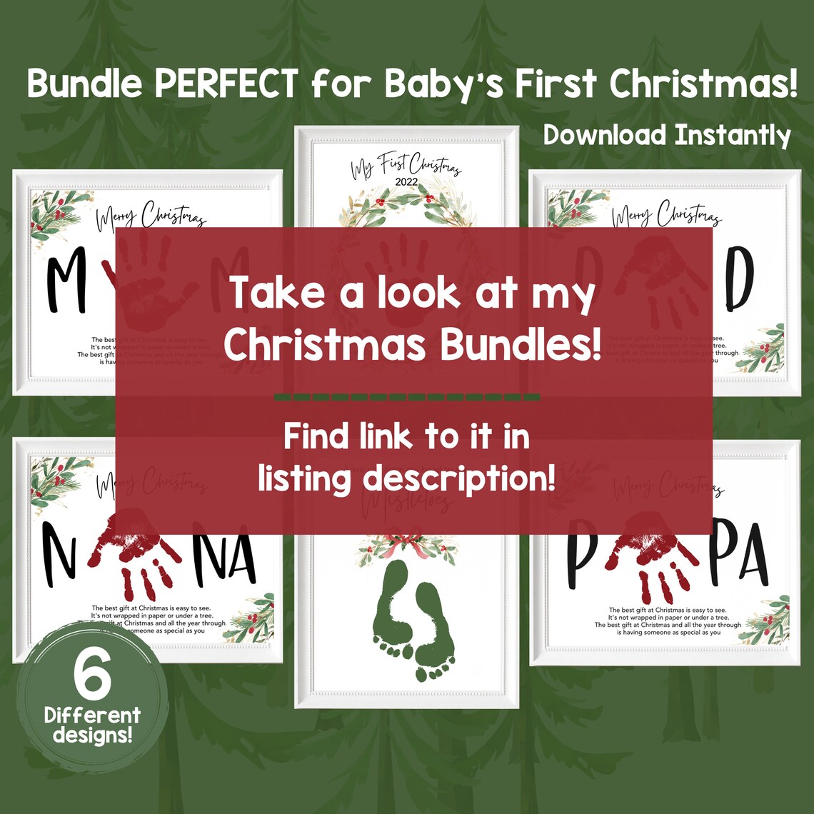 Christmas Handprint Craft Bundle, My First Christmas, Handprint Art ...