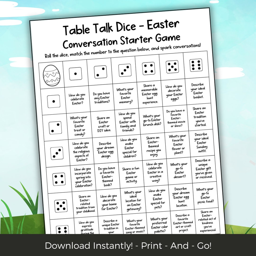 Easter Conversation Starters, Icebreaker Questions Team Building Games ...