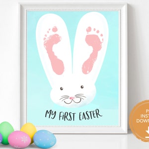 Bunny Ears Easter Craft Easter Footprint Kids Craft - Etsy
