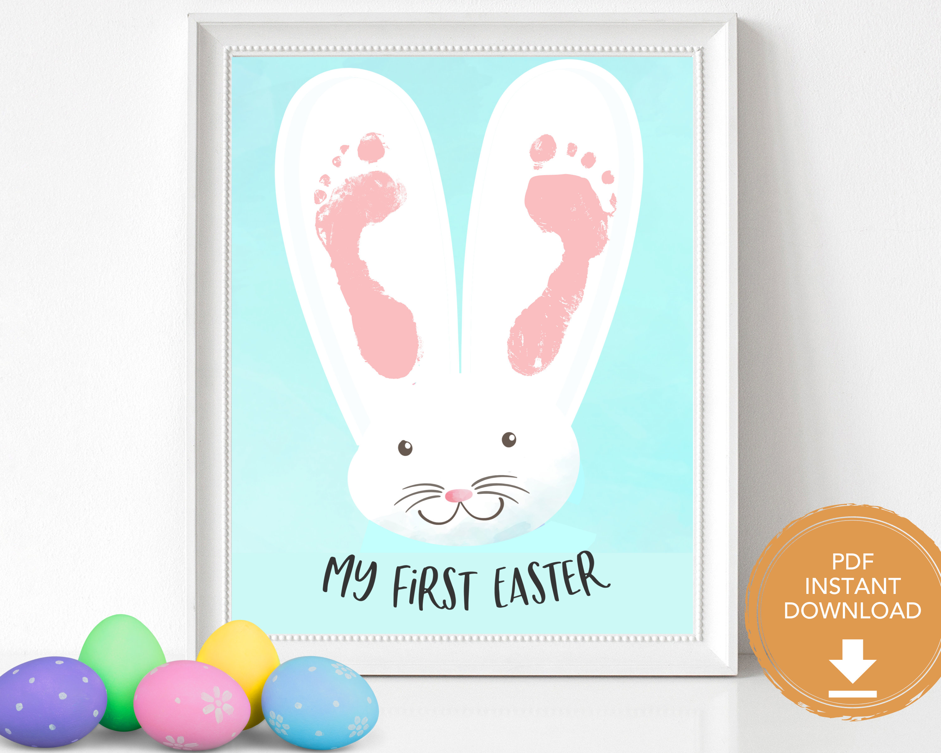 Bunny Ears Easter Craft Easter Footprint Kids Craft - Etsy