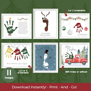 Christmas Handprint Craft Bundle, Handprint Art Christmas Crafts for ...