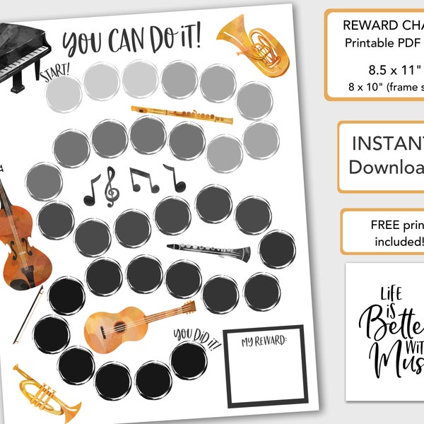 Piano Practice Chart Printable - Etsy