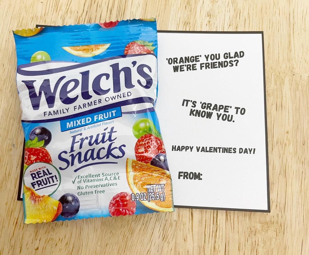 Fruit Snacks Funny Valentine Cards for Kids, Valentine Printable Kids ...