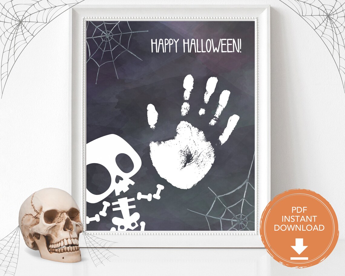 Skeleton Halloween Handprint Craft Craft for Kids Art - Etsy