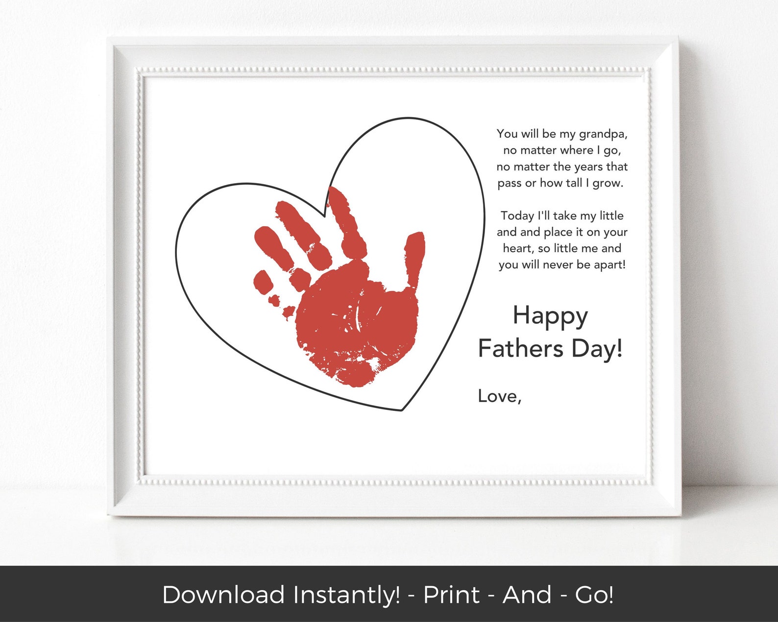 Grandpa Fathers Day Handprint Printable Poem Grandpa Gift - Etsy