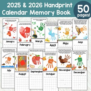 Handprint Calendar 2025 2026, Preschool Handprint Art Printable, 1st ...