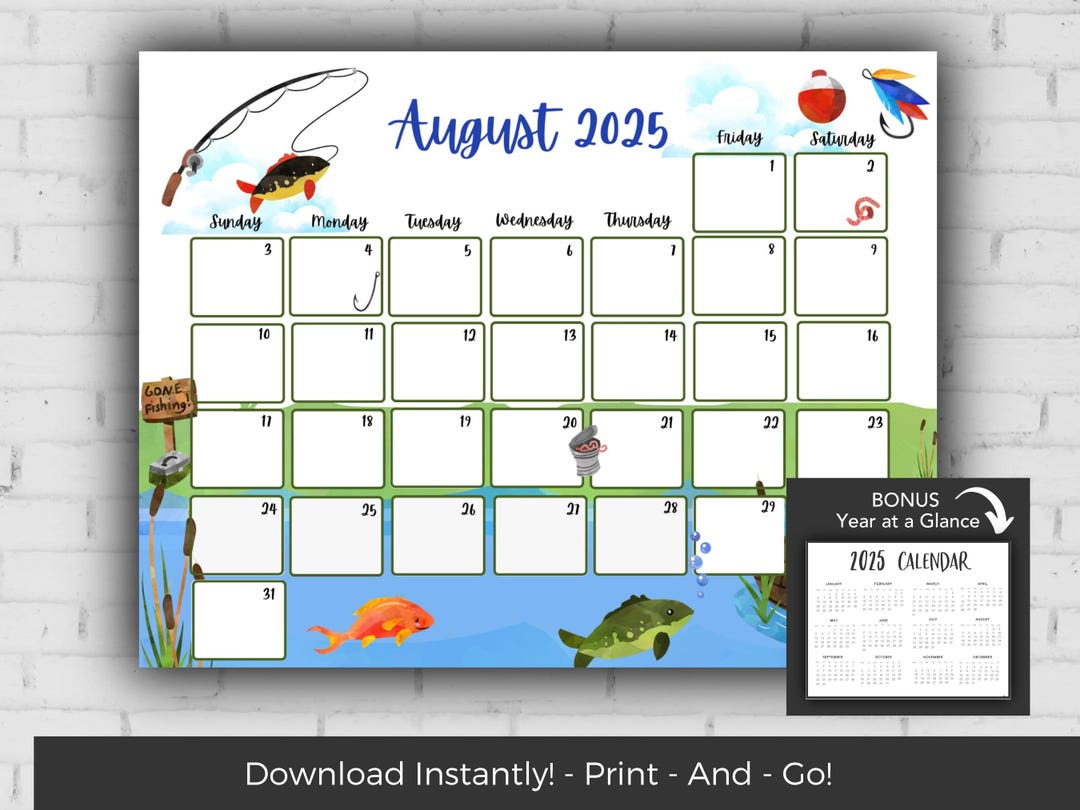 August 2025 Calendar, Kids Calendar Printable, Calendar 2025, Monthly ...