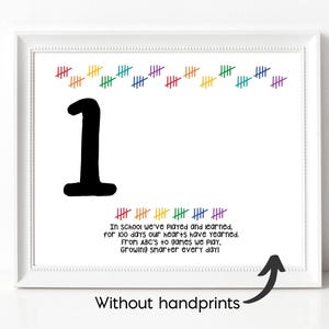 100 Days Poem Handprint Art Printable, 100 Days of School Activity ...