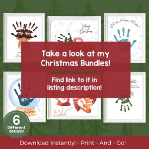 Christmas Handprint Craft Bundle, Handprint Art Christmas Crafts for ...