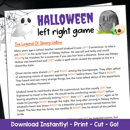 Pass the Pumpkin Game Halloween Printable Left Right Game - Etsy