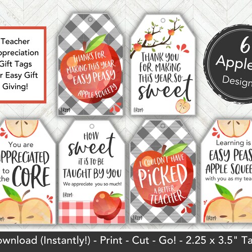 Teacher Appreciation Gift Tag Teacher Gift Tags Printable - Etsy