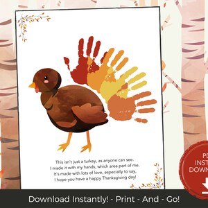 Thanksgiving Craft for Kids Handprint Art for Kids Printable - Etsy