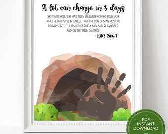 Easter He is Risen Kids Bible Activities, Easter Fingerprint Art for ...