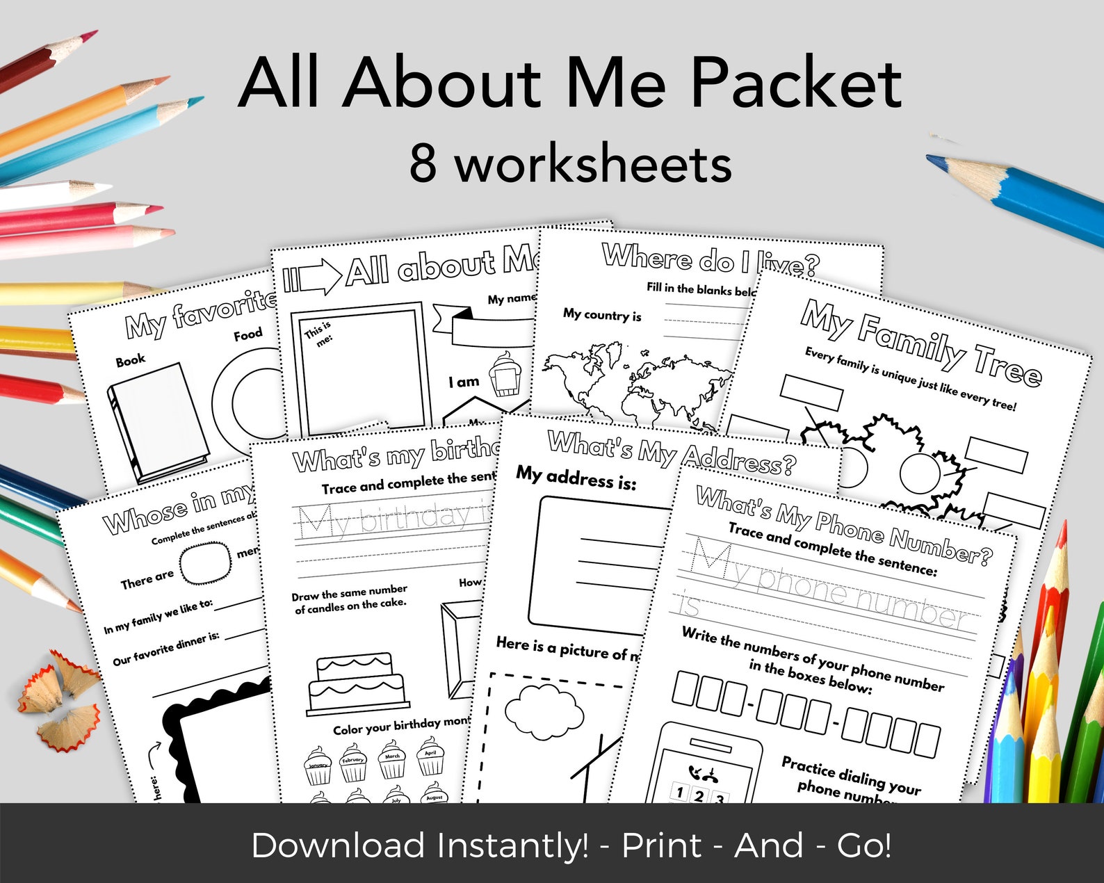 My Favorite Things Sheet Home School Preschool Kindergarten - Etsy