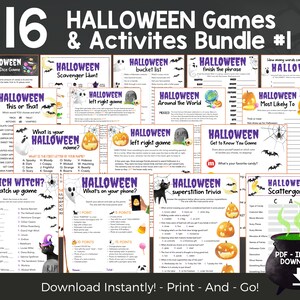Printable Halloween Games Bundle Halloween Bundle Halloween - Etsy