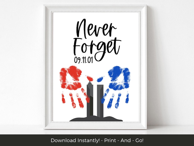 9/11 Handprint Craft Bundle Printable, Patriot Day Kids Activities ...