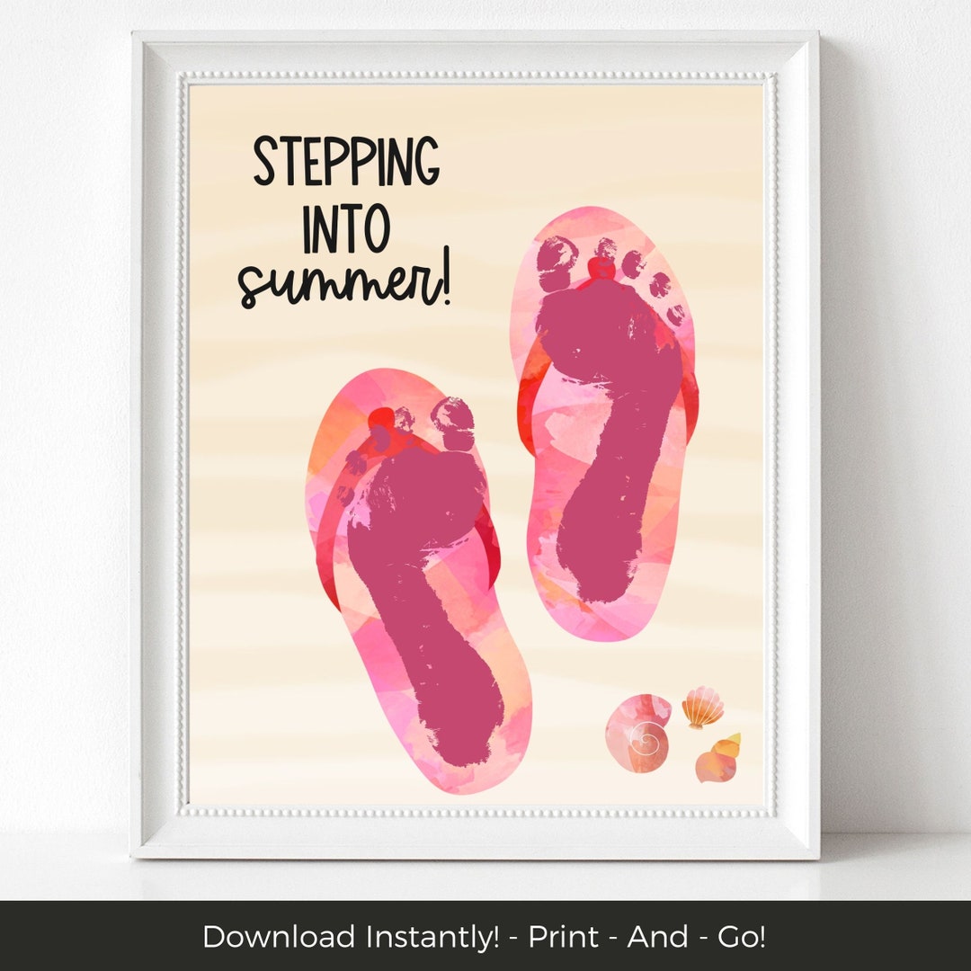 Stepping Into Summer Footprint Craft, Last Day of School Activity ...