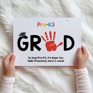 Preschool Graduation Craft, PK3 Grad Last Day of School Handprint Craft ...
