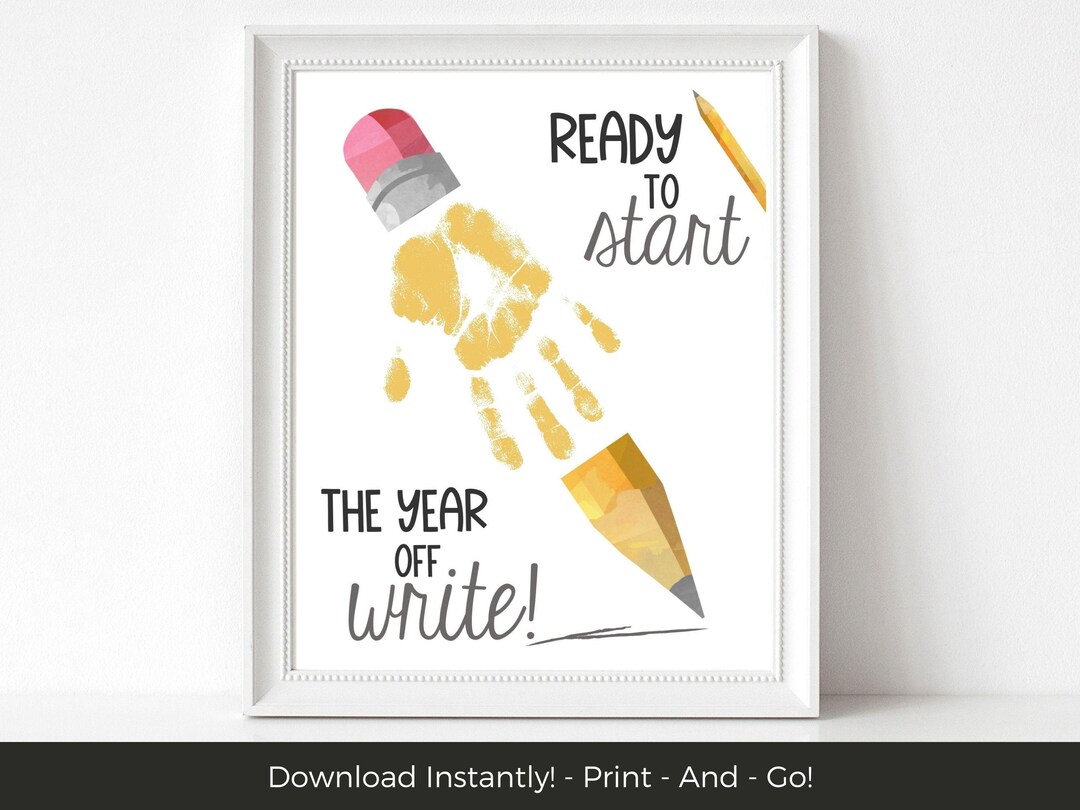 Handprint Craft Back to School Printable, First Day of School Handprint ...