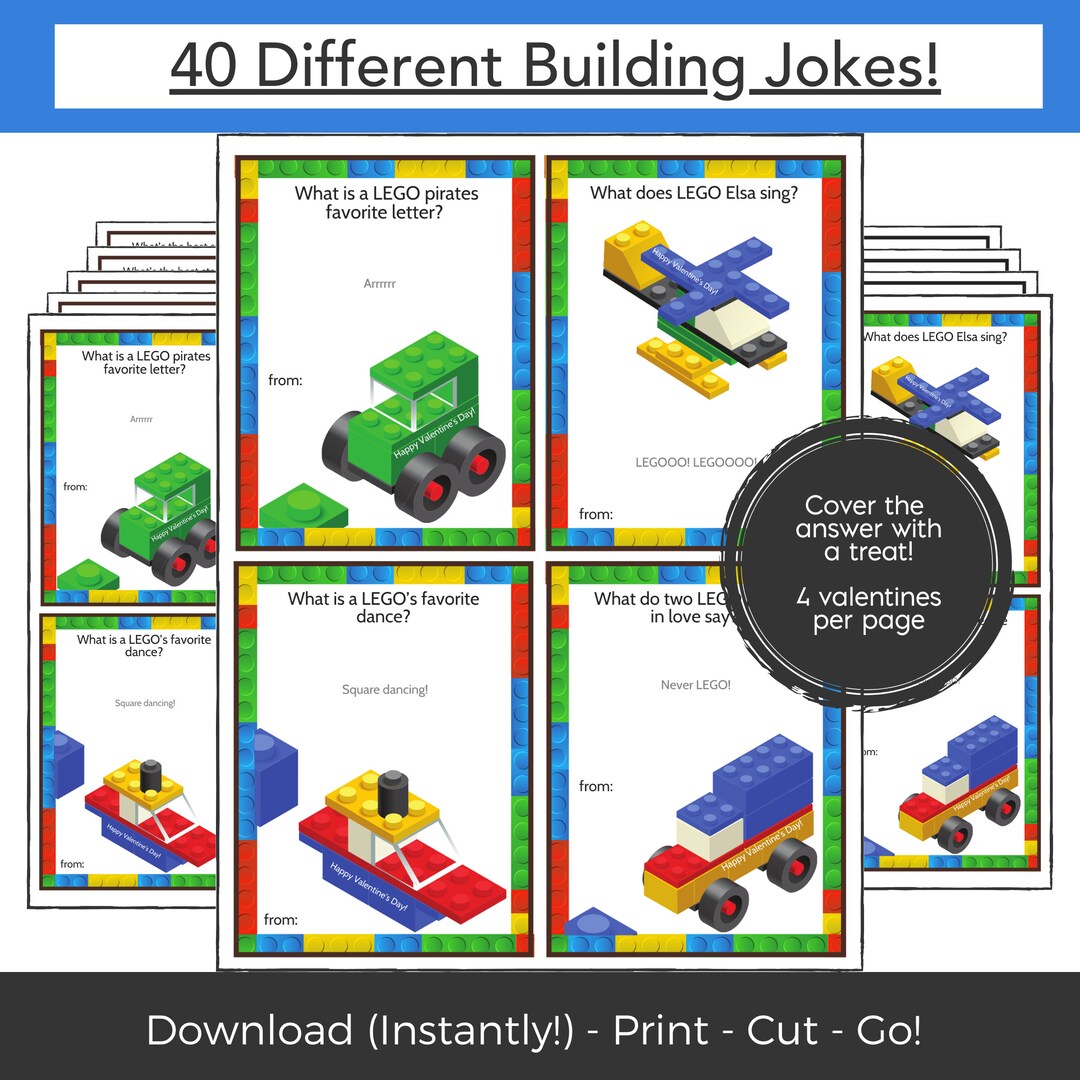 Building Valentine, Printable Valentine Cards for Kids, Construction ...