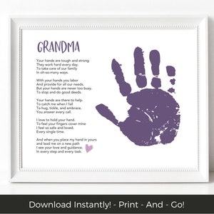 Mothers Day Handprint Art, DIY Mothers Day Gift for Grandma, Gift From ...