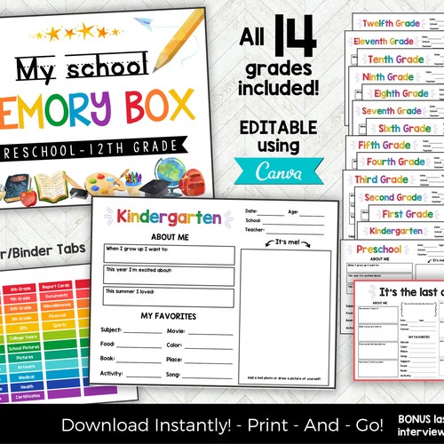 Kids Keepsake Journal School Memory Book Back to School - Etsy