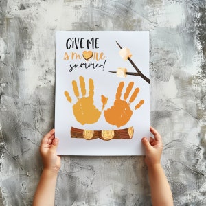 Smore Handprint Art, Summer Handprint Art, Printable Handprint Craft ...