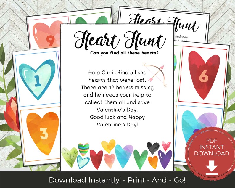Valentines Scavenger Hunt for Kids Printable Treasure Hunt - Etsy