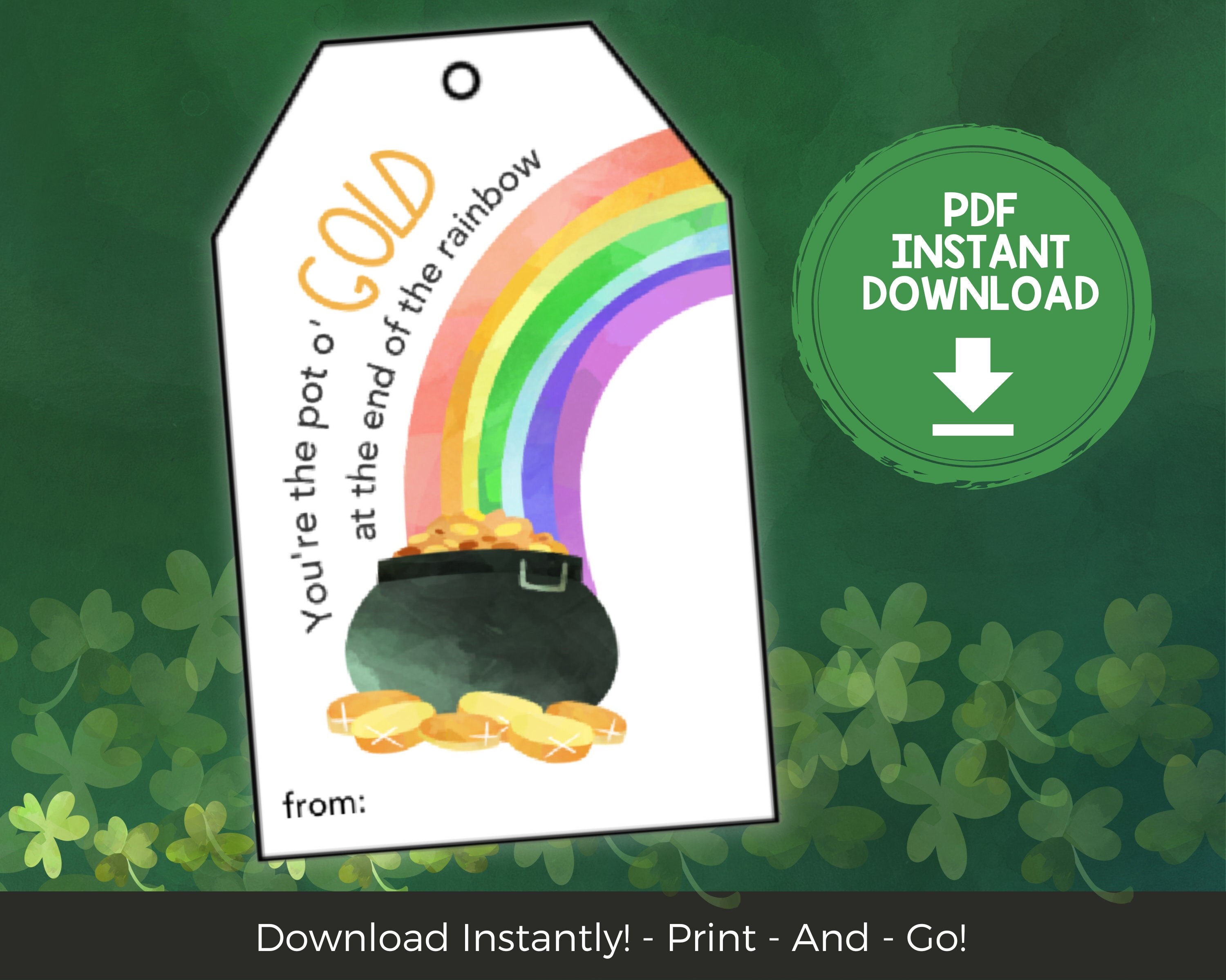 St Patricks Day Printable Gift Tag St Patricks Day Tags - Etsy