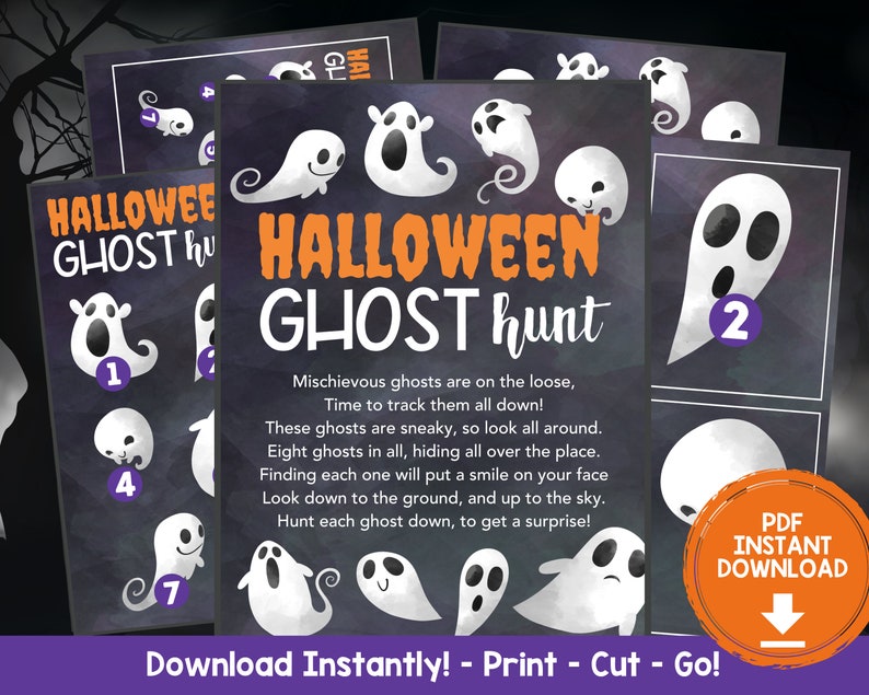 Ghost Hunt Halloween Party Game for Kids Halloween Scavenger - Etsy