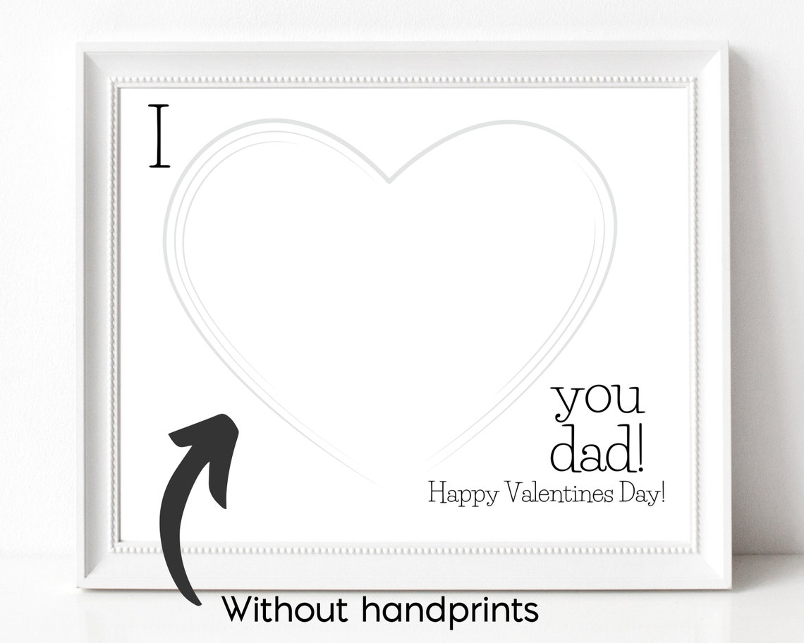 Printable Handprint Art Valentines Gift for Dad Valentine - Etsy