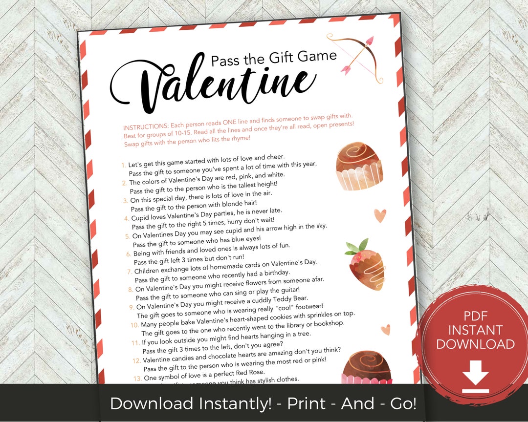 Valentine Party Games Valentine Printable Gift Exchange - Etsy