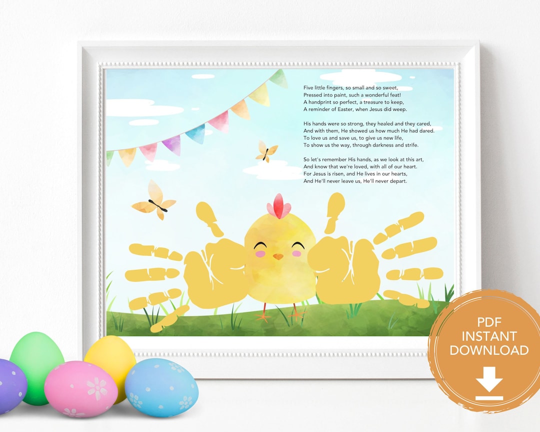 Easter Handprint Craft for Kids Easter Printable Handprint Art, Toddler ...