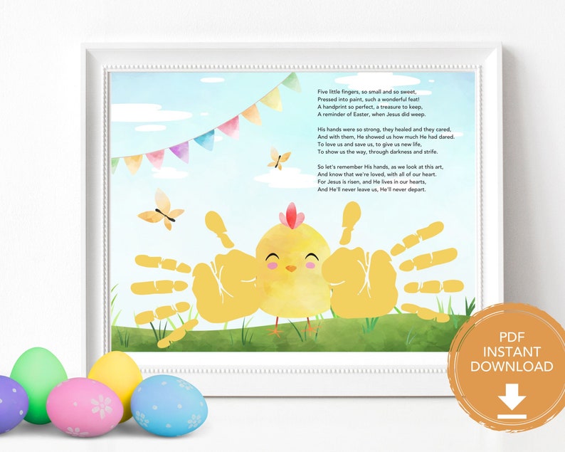 Easter Handprint Craft for Kids Easter Printable Handprint - Etsy