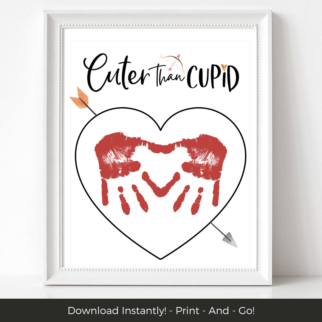 Valentines Day Craft, Printable Handprint Art, Preschool Activity ...