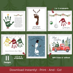 Christmas Handprint Craft Bundle, Handprint Art Christmas Crafts for ...