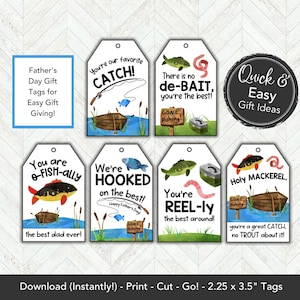 Printable Fathers Day Gift Tags, Dad or Grandpa Fishing Fathers Day ...