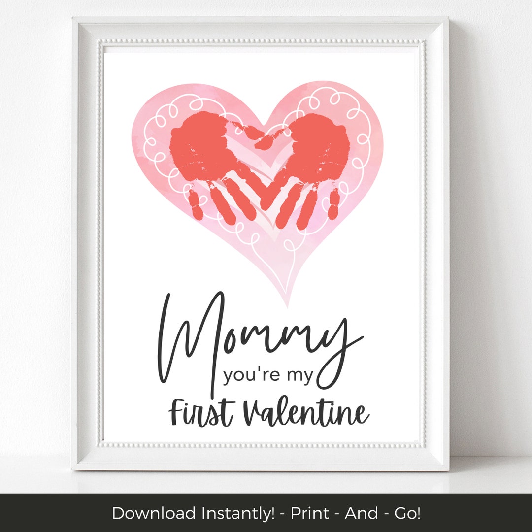Valentine Handprint Craft, Valentine for Mom, Preschool Activities, Kid ...