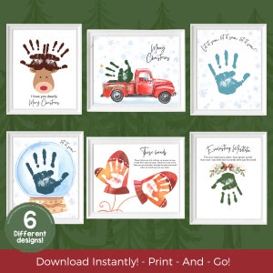 Christmas Handprint Craft Bundle, Handprint Art Christmas Crafts for ...